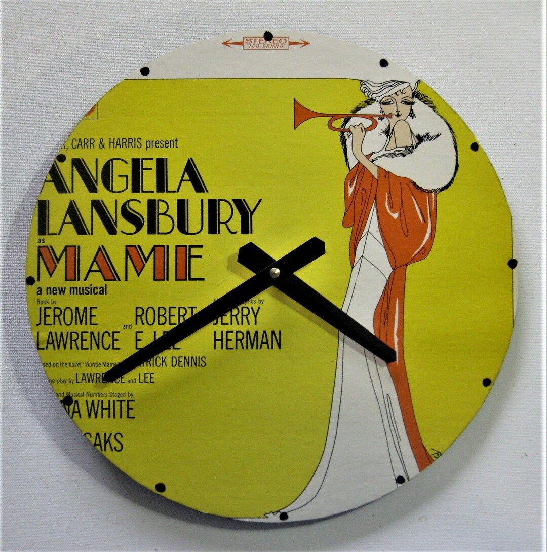 Large Clock Made From Recycled Record. Broadway Musical Mame Clock ...