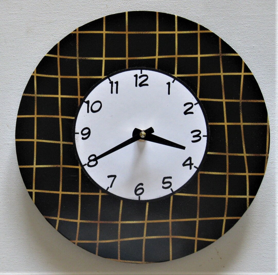 Modern Unique Wall Clock. 10 Inch Clock. Recycled Vinyl Record. Art ...