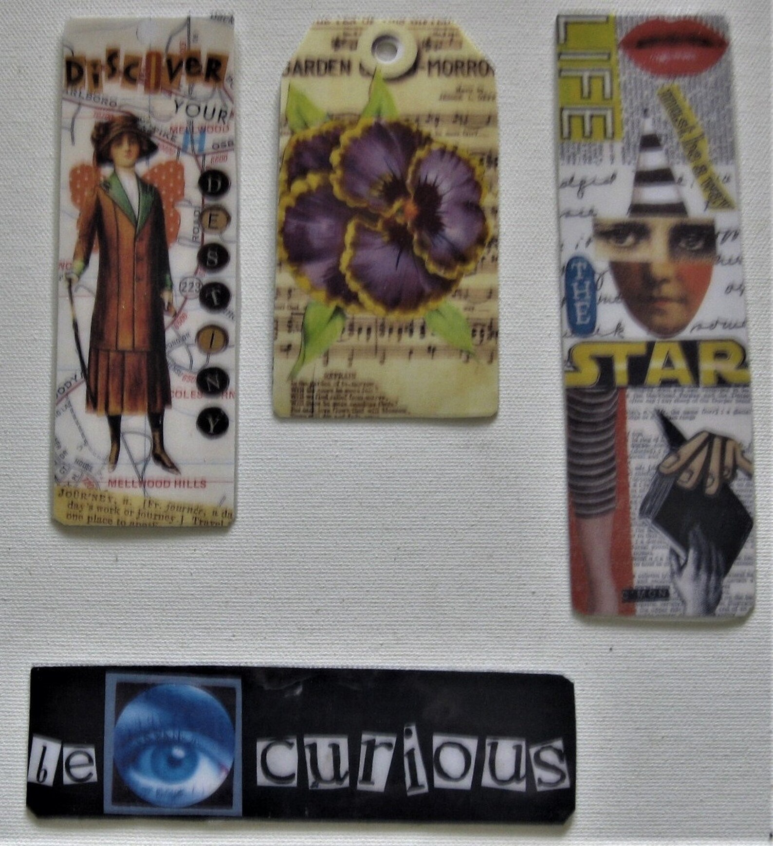 Bookmarks. Pack of Eight. Pack #1. Unique, Artsy, Fun. Collages ...