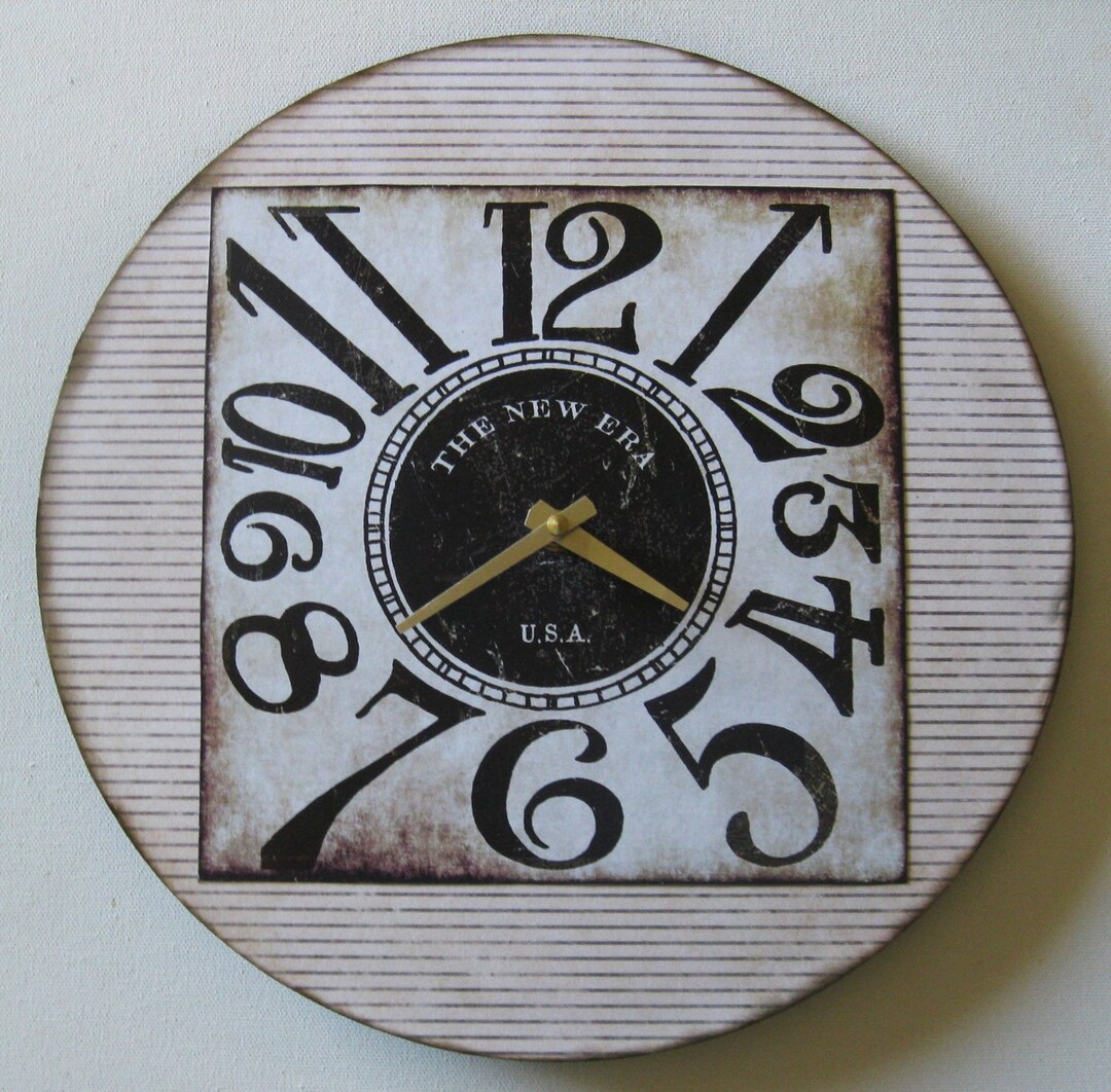 Large Wall Clock. Antique Clock W Bold Face. Retro Clock. Vintage Clock ...