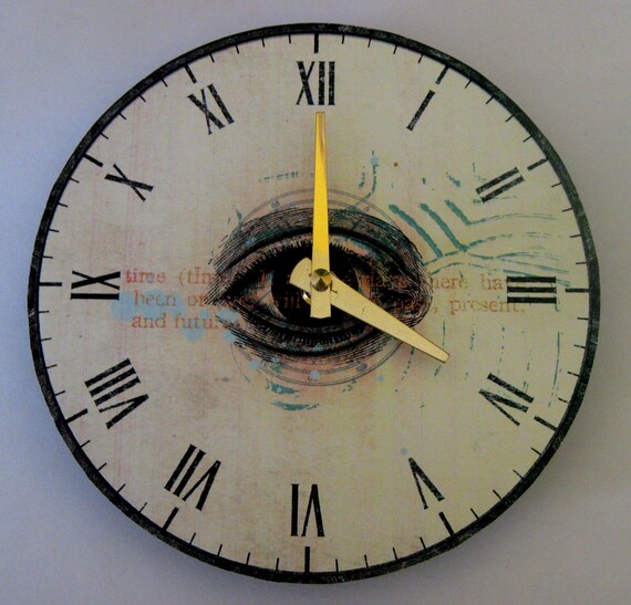 Unique Clock. Steampunk Clock. Small Wall Clock. Art Clock. | Etsy