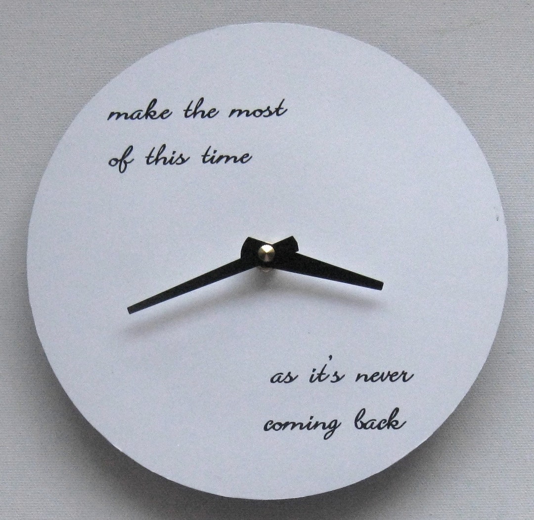 Clock With Inspirational Message. Black and White Clock. Small 7 Inch ...