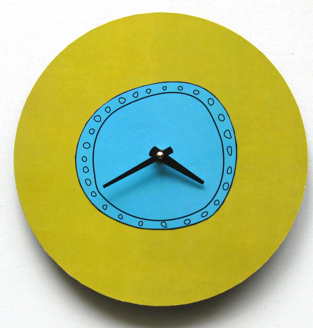 Funky Art Wall Clock, 10 in Clock, Unique Minimalist Modern Clock, Eco ...