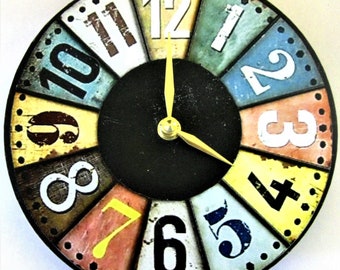 Vintage License Plate Clock - Etsy