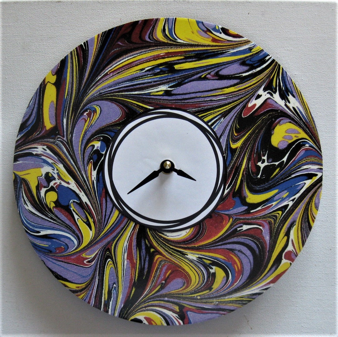 Modern Art Clock. 10 in Clock. Watercolor Painting. Swirl Painting ...