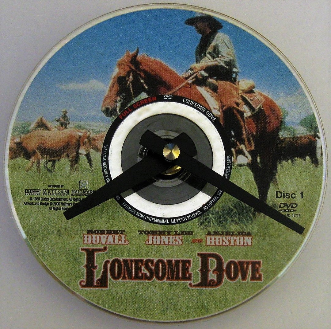 Movie Clock. Recycled DVD. Lonesome Dove Clock. Small Vinyl Clock. - Etsy