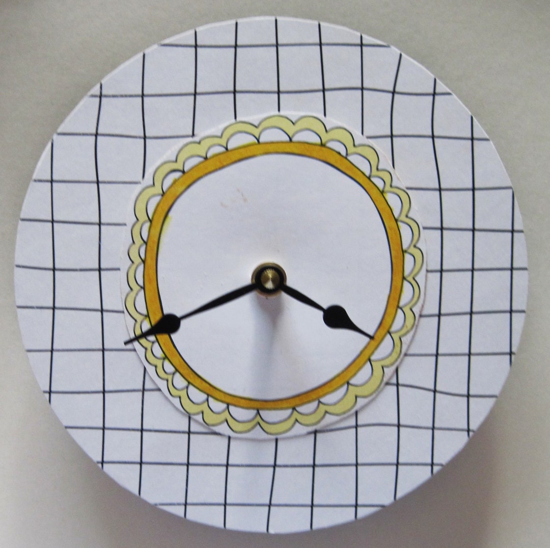 Small Whimsical Art Clock. 7 in Clock. Feminine Clock for a Woman ...