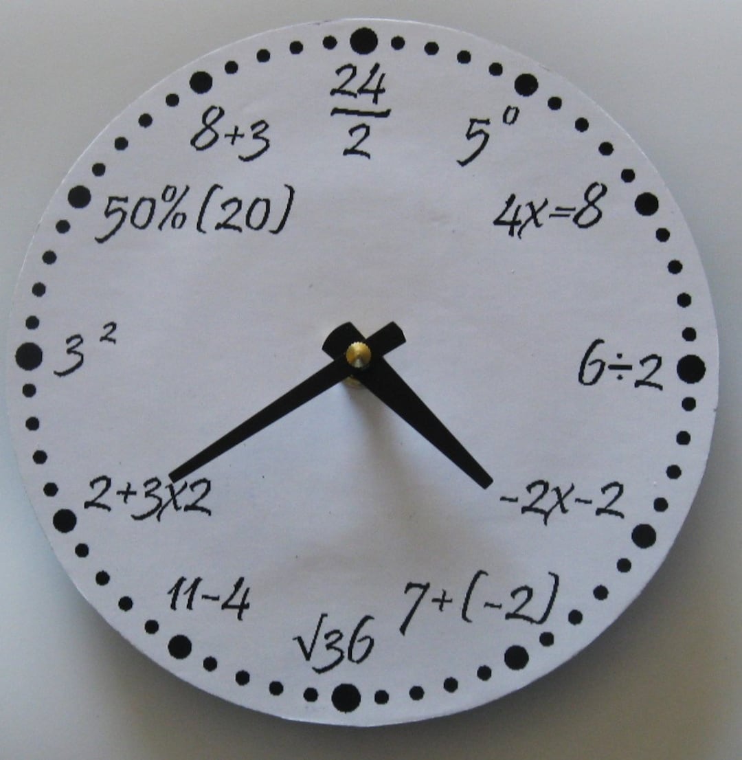 Math Clock. Clock for Math Student. Clock for Mathematician. Office ...