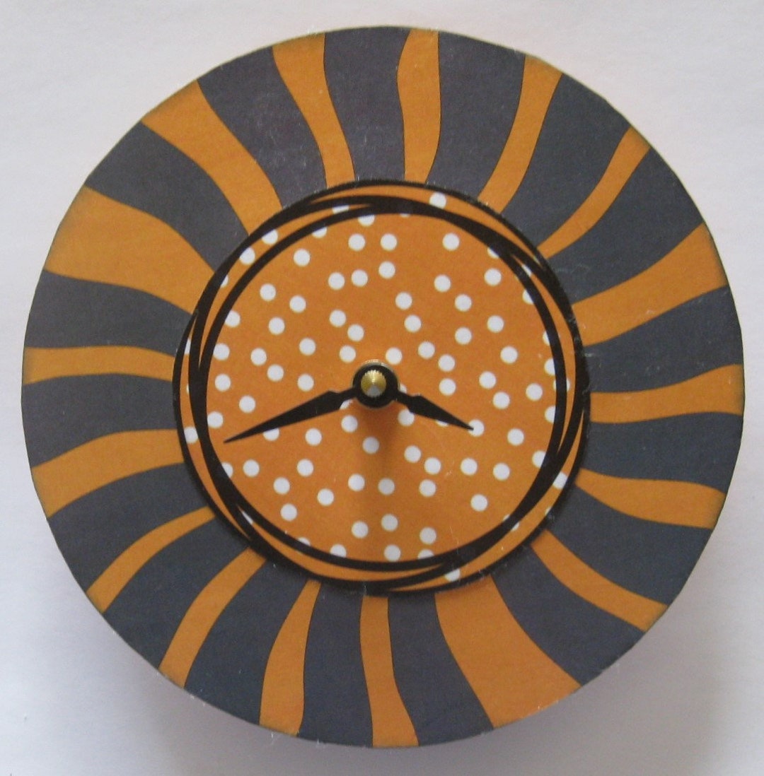 Art Wall Clock. Funky Whimsical Clock. Modern Minimalist Clock. 7 in ...