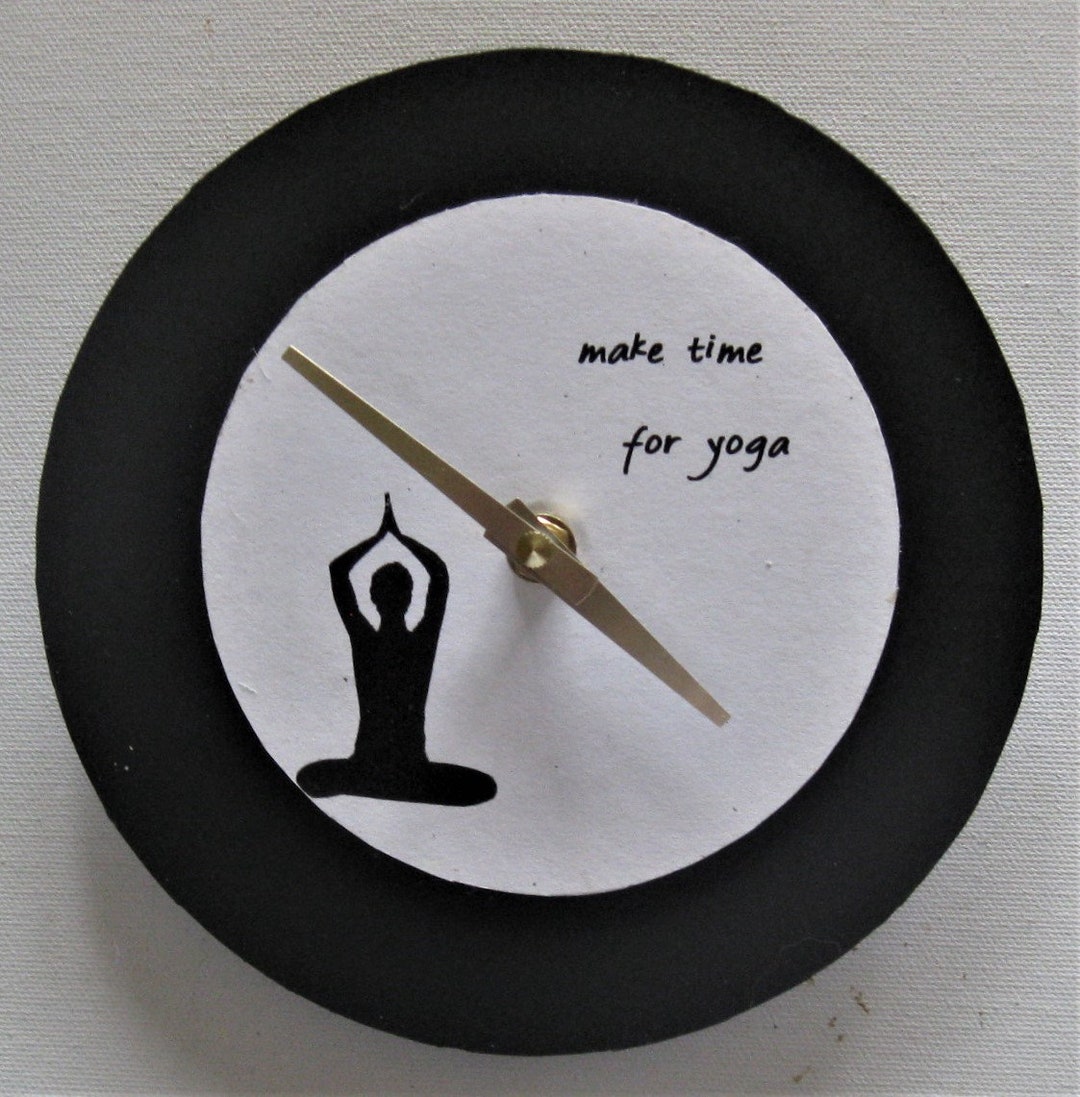 Yoga Clock. Small Wall Clock. 7 Inch Clock. Recycled Record. Make Time ...