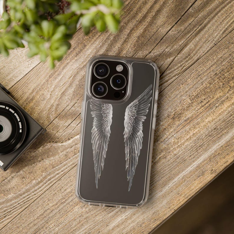 Angel Wings Clear Phone Case, Ethereal Cell Phone Protector, Minimalist ...