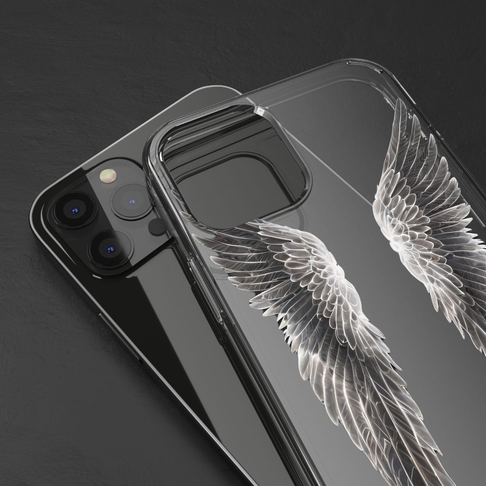 Angel Wings Clear Phone Case, Ethereal Cell Phone Protector, Minimalist ...