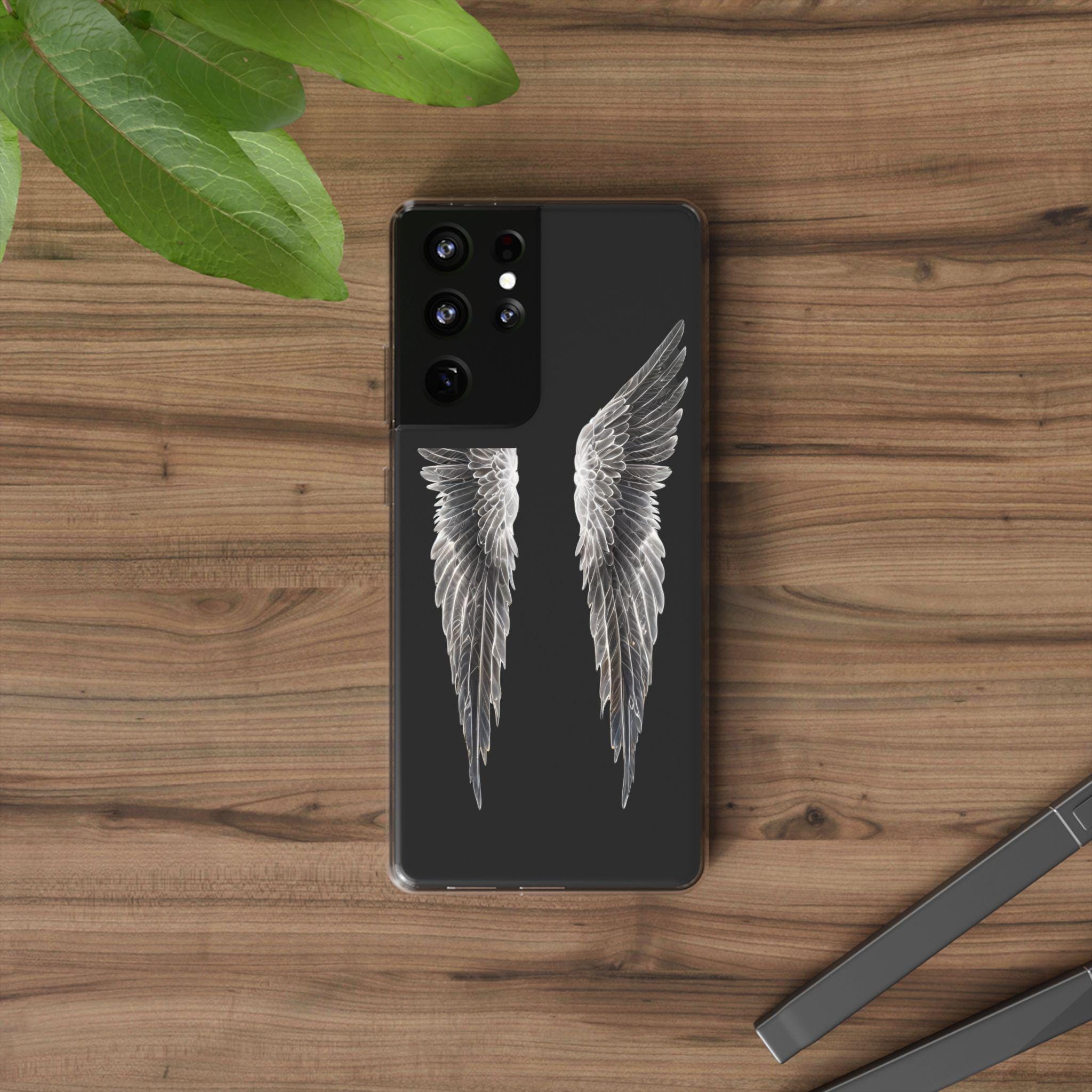 Angel Wings Clear Phone Case, Ethereal Cell Phone Protector, Minimalist ...
