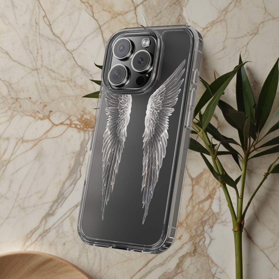 Angel Wings Clear Phone Case, Ethereal Cell Phone Protector, Minimalist ...