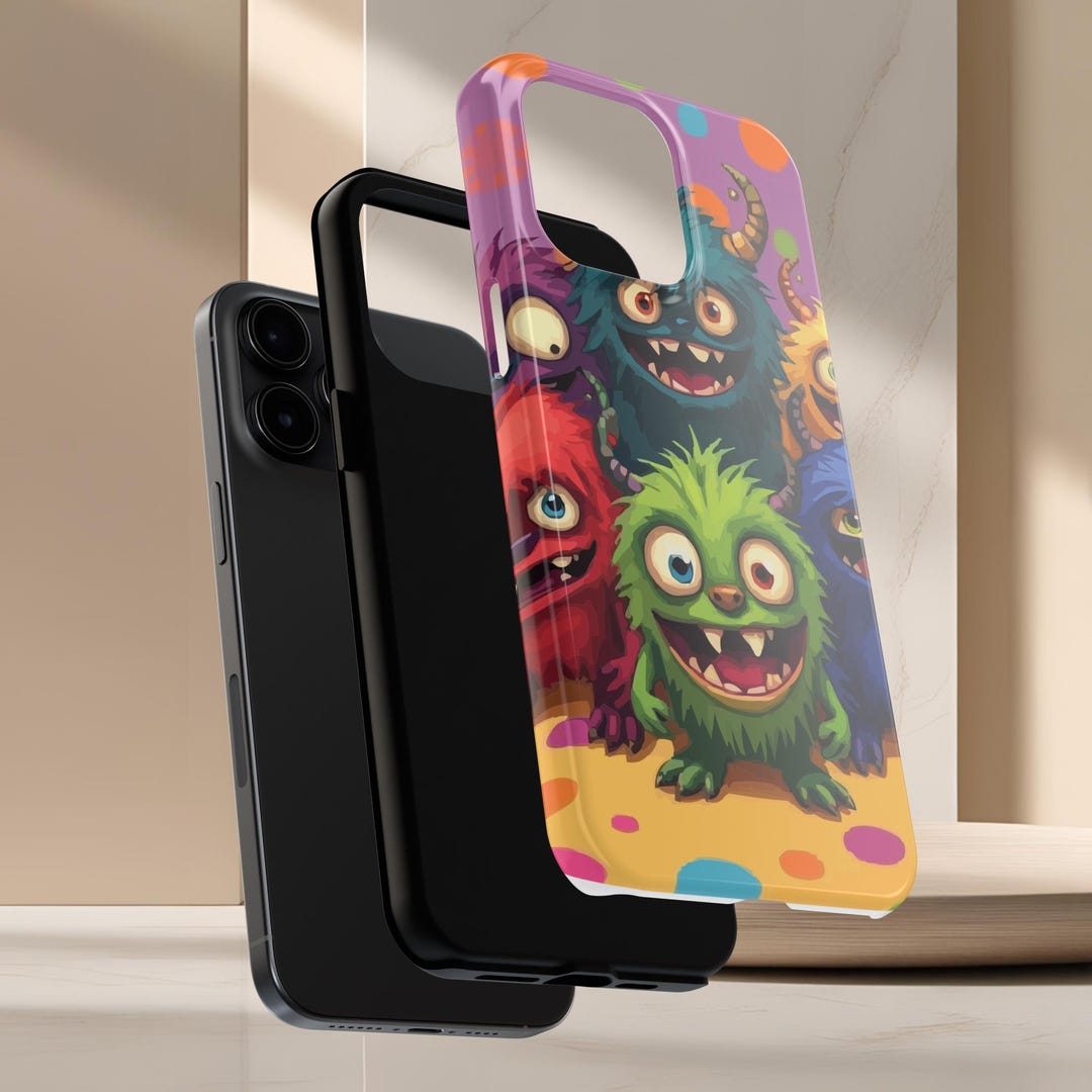 Fun Monster Phone Case - Cute Character Design, Colorful, Kids Gift ...