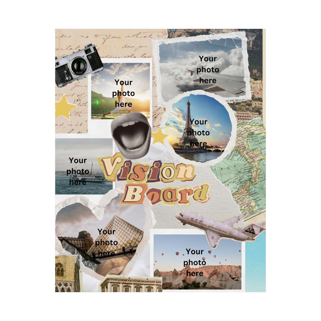 Custom Vision Board Poster Personalized Motivational Wall Art Goal ...