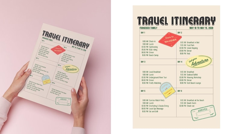 Travel Planner Canva Template 2026, Editable Travel Itinerary Organizer ...