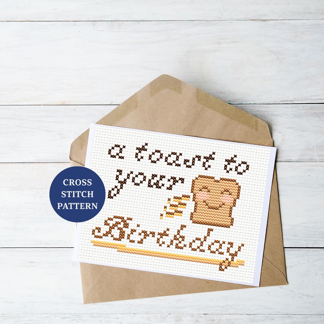 Birthday Toast Cross Stitch Pattern: Funny DIY Card (PDF Pattern) - Etsy