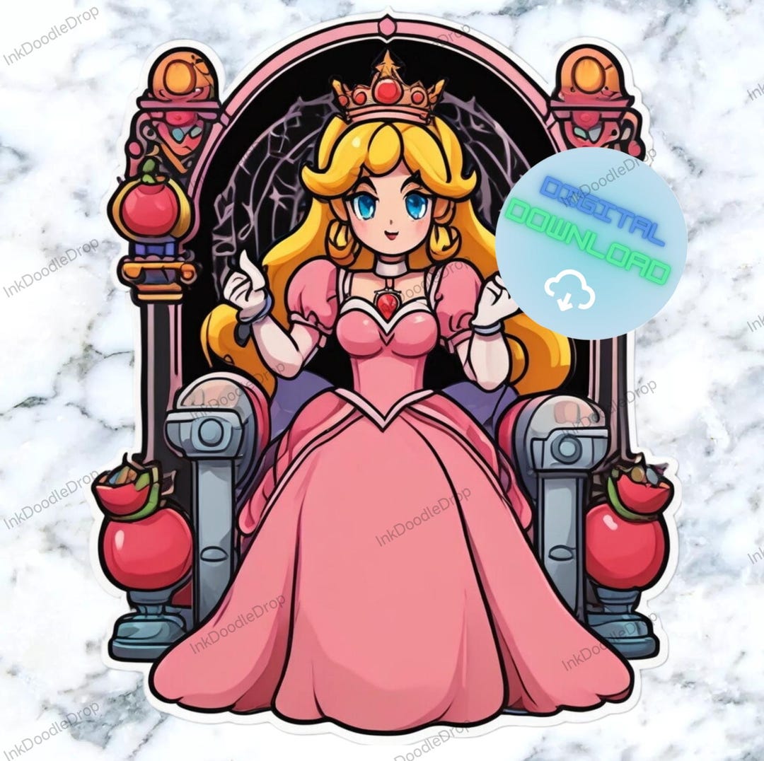 Princess Peach Clipart Mario Universe PNG Sticker Transparent for T ...