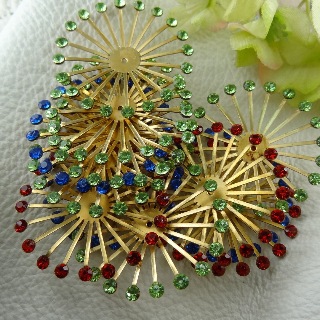 4Stk 38mm Swarovski Crystal Inlay in Brass - Etsy.de