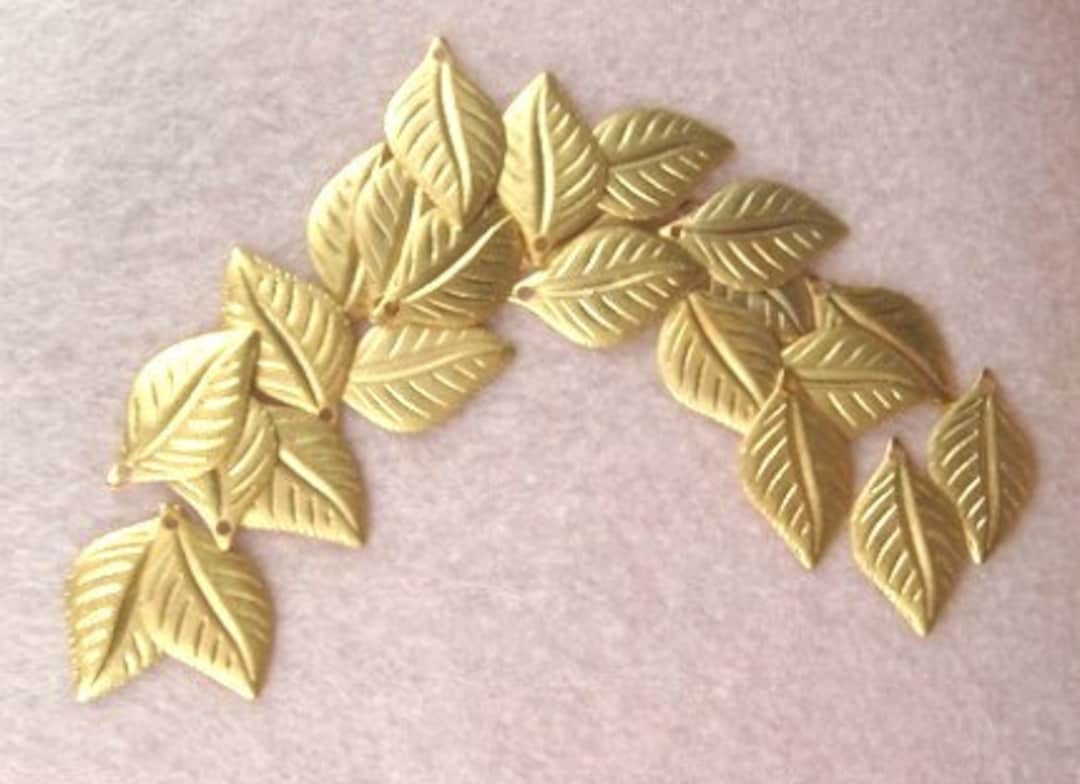 FF-600-30 12 piezas de filigranas en forma de hoja chapadas en oro mate ...