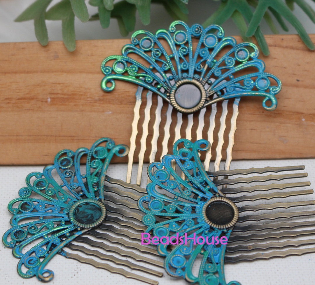 Hc-39-ant 6pcs (verdigris Patina Blue Double)antique Bronze Brass ...