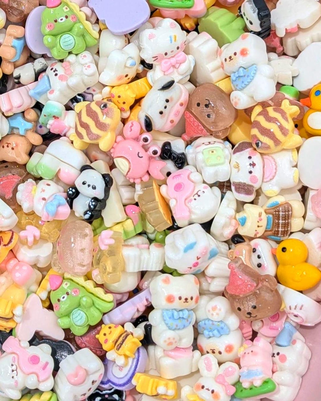 Kawaii Mini Animal Resin Cabochons Mix 30/80 Pieces FREE Storage Box ...