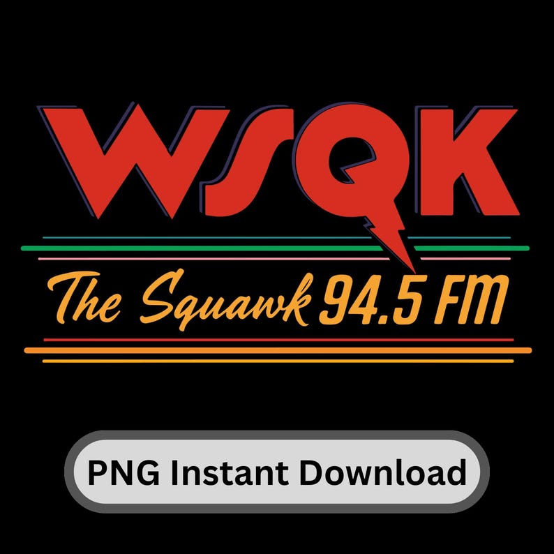 WSQK PNG, Wsqk Logo Png, WSQK the Squawk Png, Retro Png, Retro Squawk ...