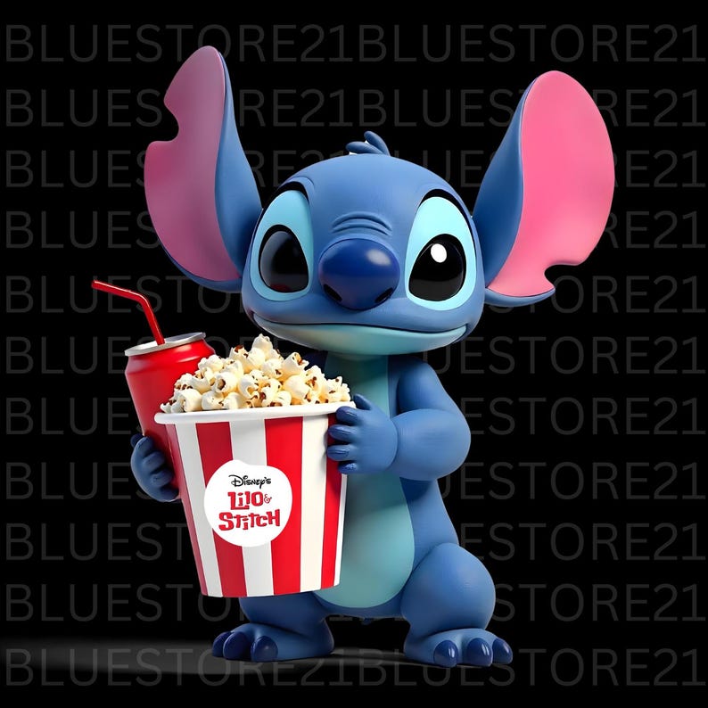 Disney Lilo and Stitch Popcorn Cinema Png and Jpg, Stitch Family ...