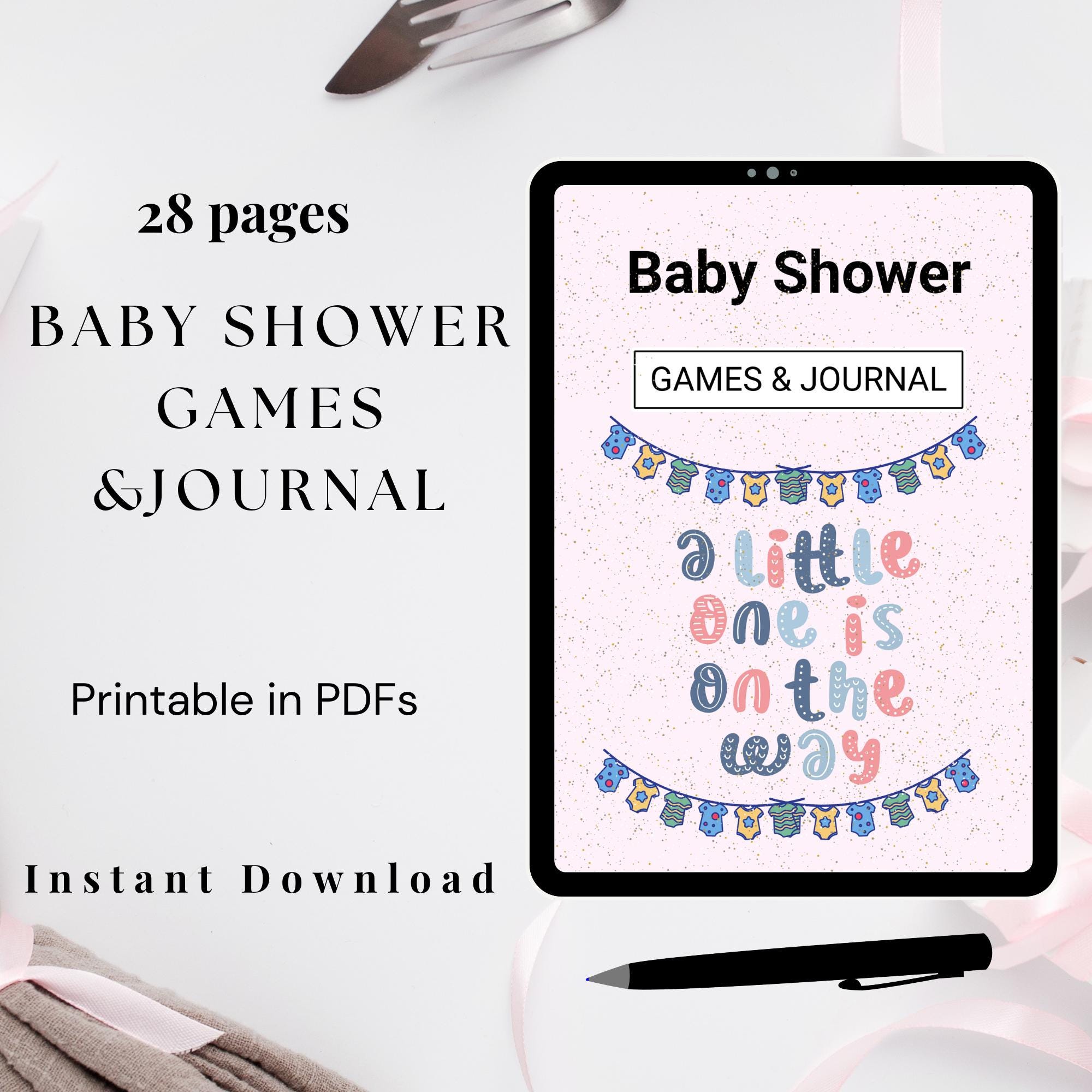 Printable Baby Shower Games and Journal | Fun Activities and Memory ...