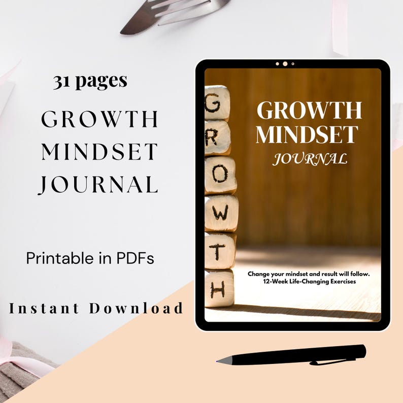 Printable Growth Mindset Journal | Self-improvement, Positivity and ...