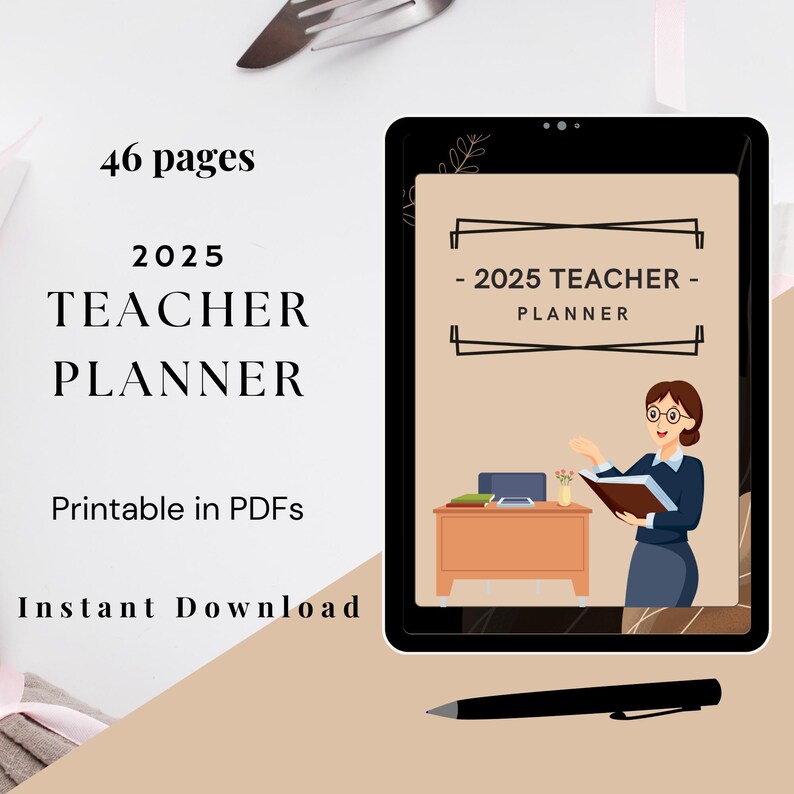 2025 Teacher Planner | Printable Lesson Plan Organizer, Attendance ...