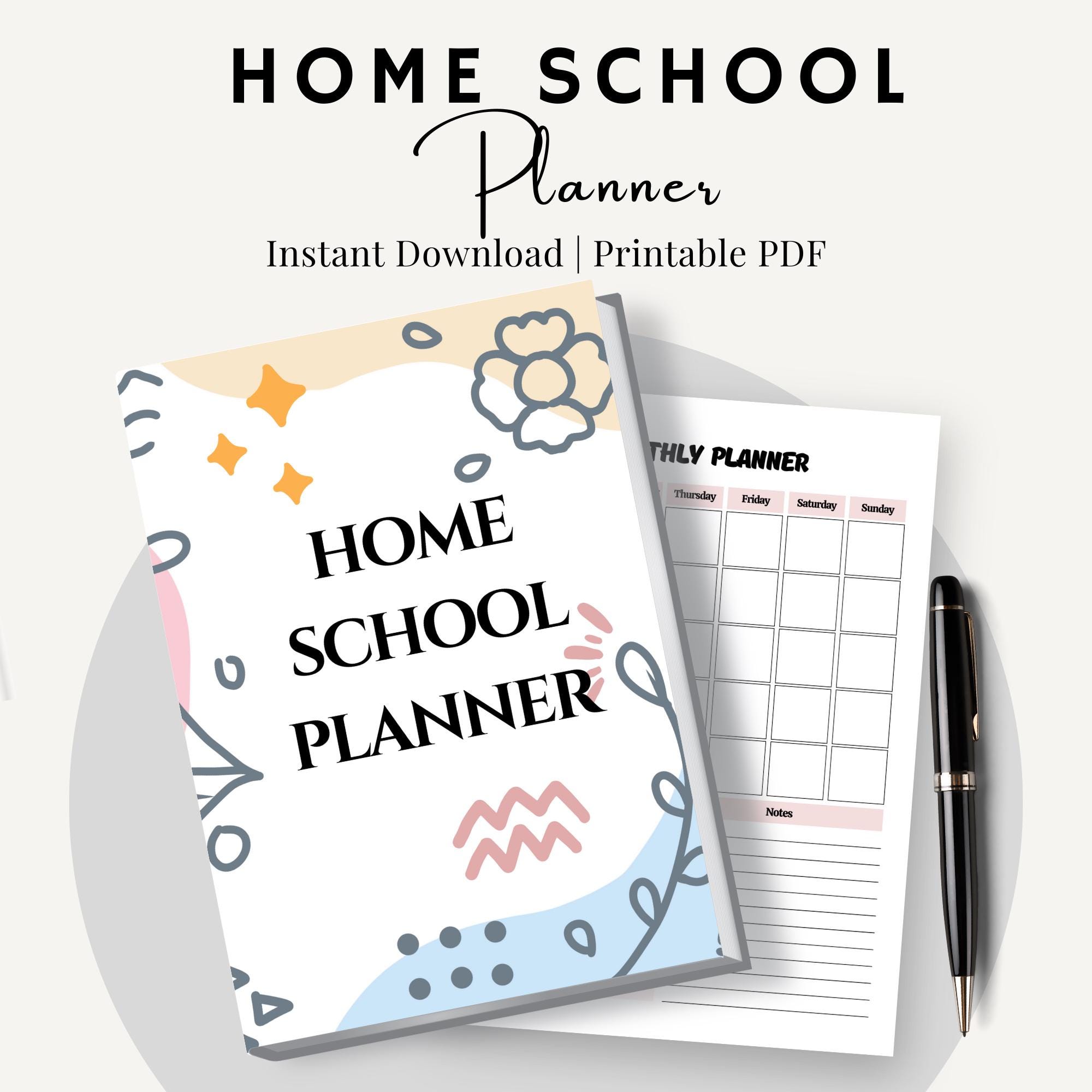 Printable Homeschool Planner: Lesson Plan & Attendance Tracker (digital ...