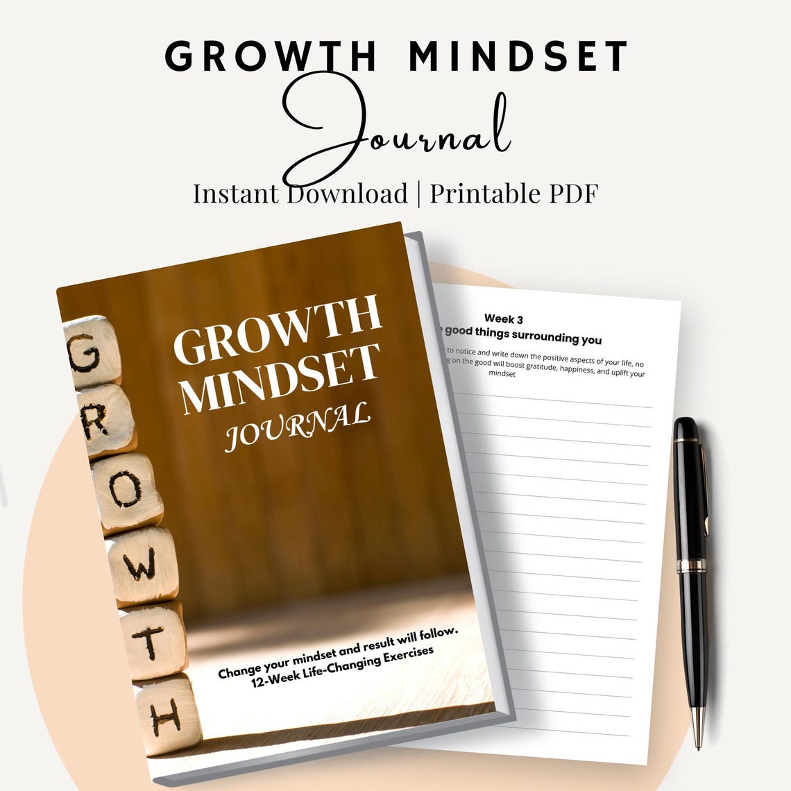 Printable Growth Mindset Journal | Self-improvement, Positivity and ...