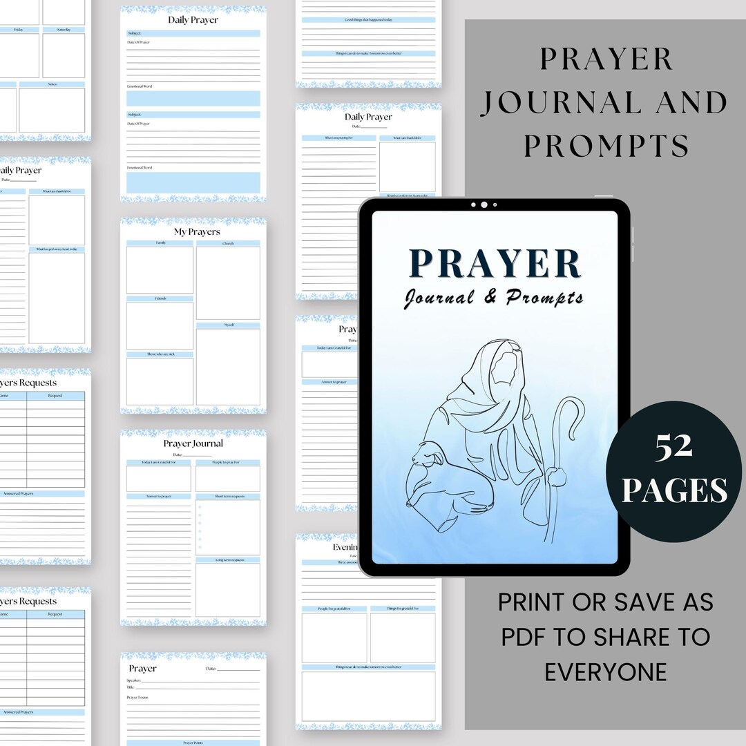 Printable Prayer Journal and Prompts | Daily Devotional, Bible Study ...