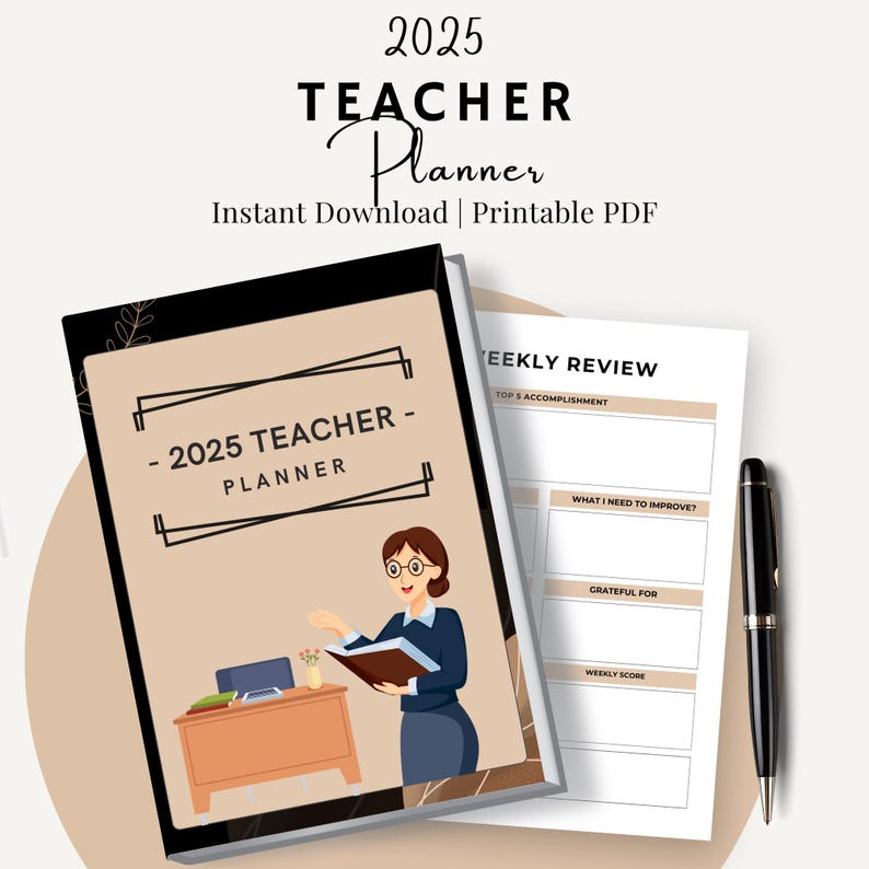2025 Teacher Planner | Printable Lesson Plan Organizer, Attendance ...