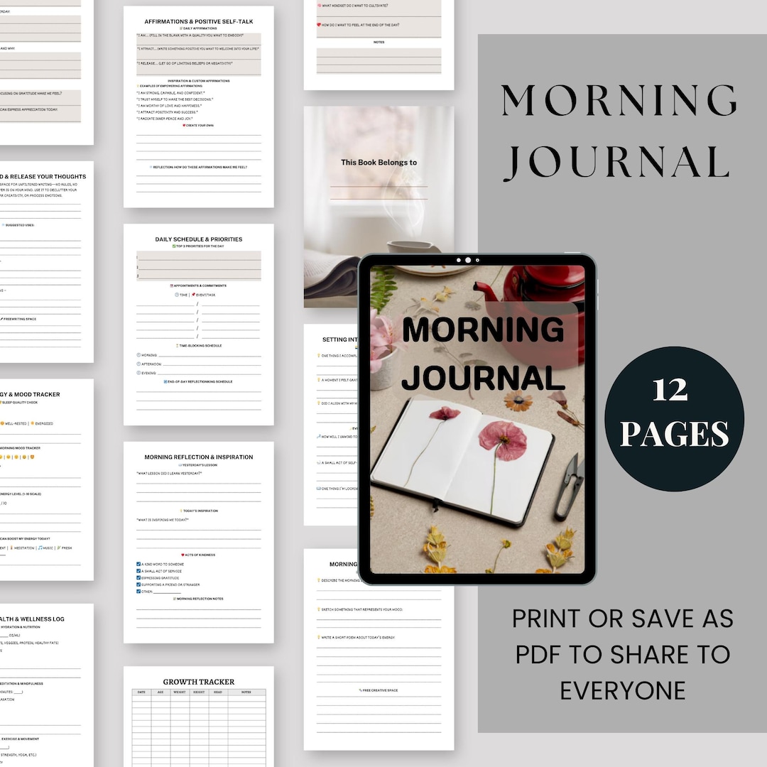 Morning Journal Printable | Daily Gratitude-reflection Planner ...