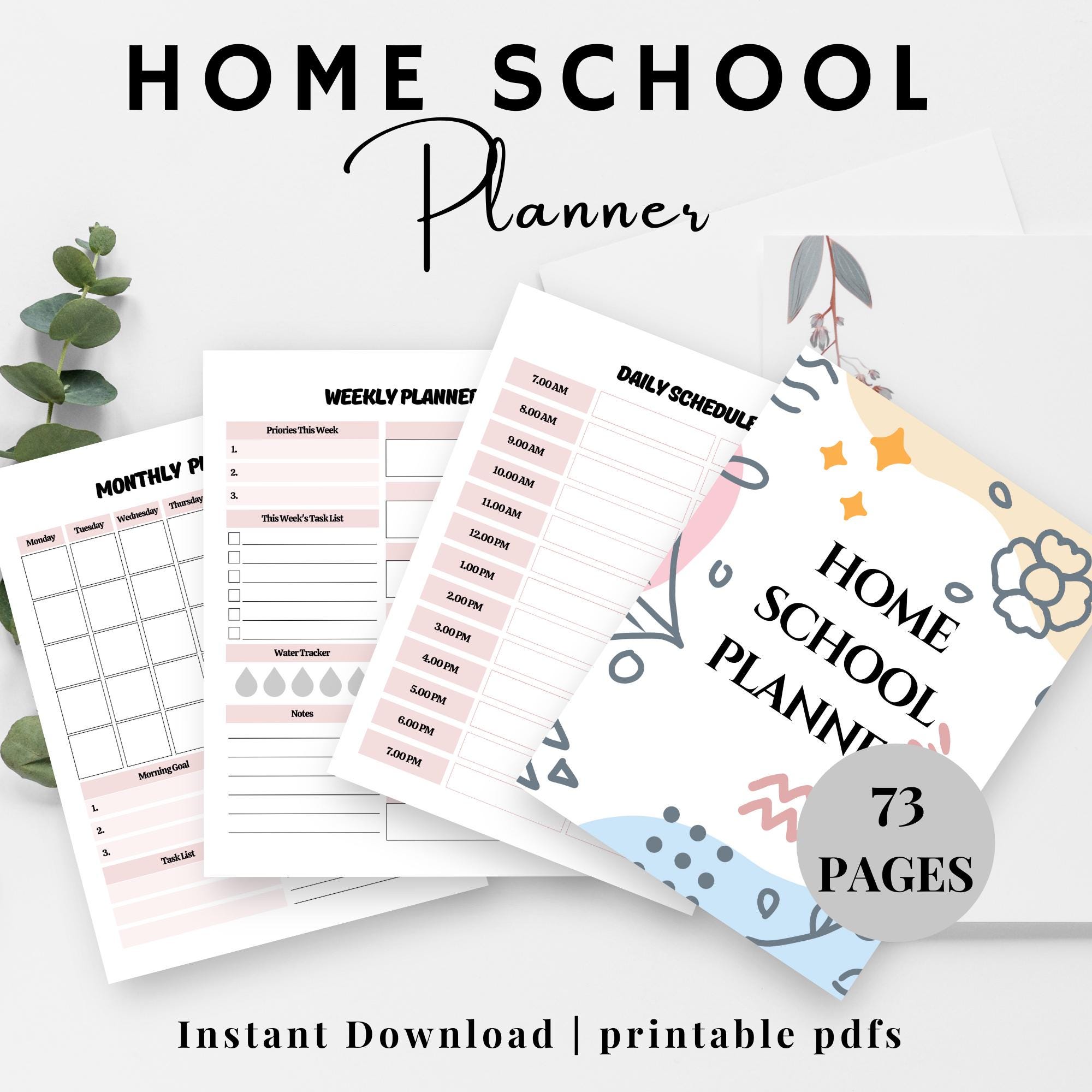 Printable Homeschool Planner: Lesson Plan & Attendance Tracker (digital ...