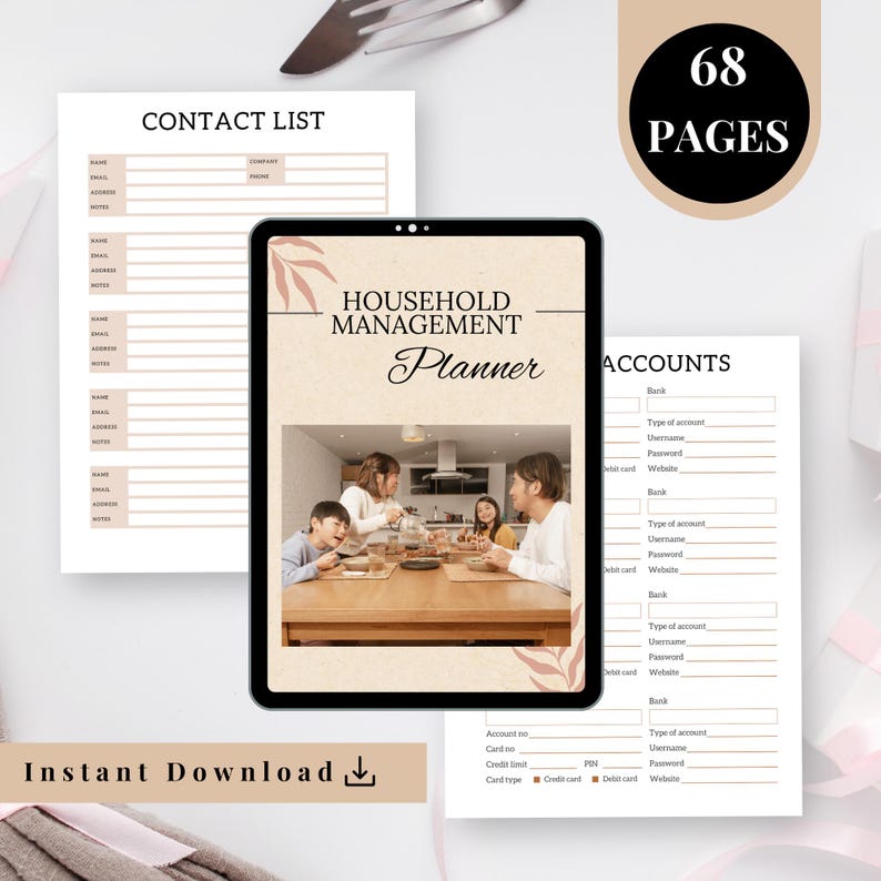 Printable Household Management Planner | Cleaning Schedule, Budget ...