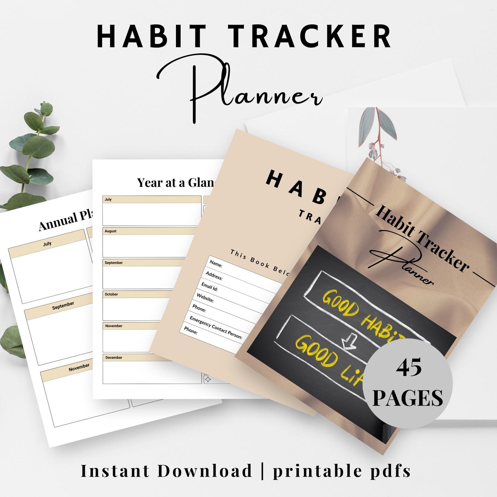 Printable Habit Tracker Planner | Daily and Weekly Habit Tracker | Goal ...