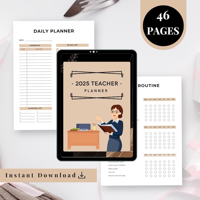2025 Teacher Planner | Printable Lesson Plan Organizer, Attendance ...