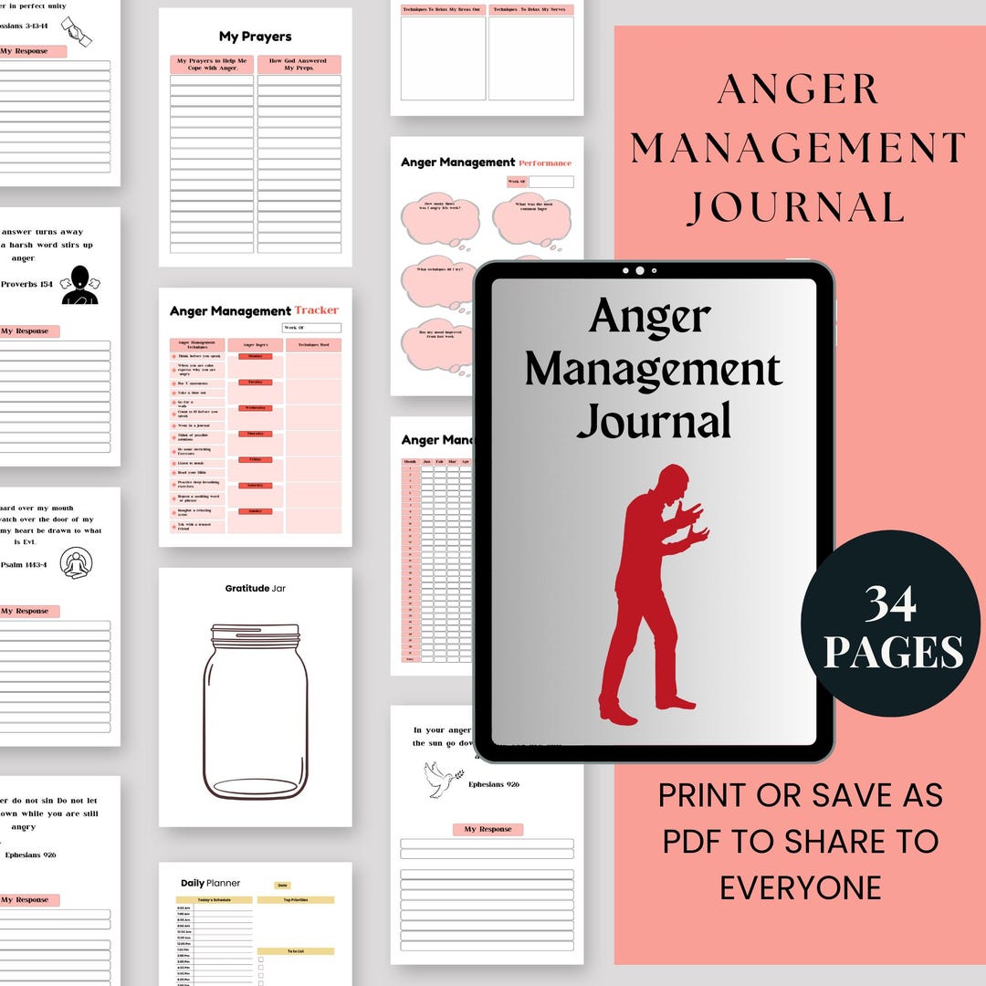 Printable Anger Management Journal | Guided Reflection and Emotional ...