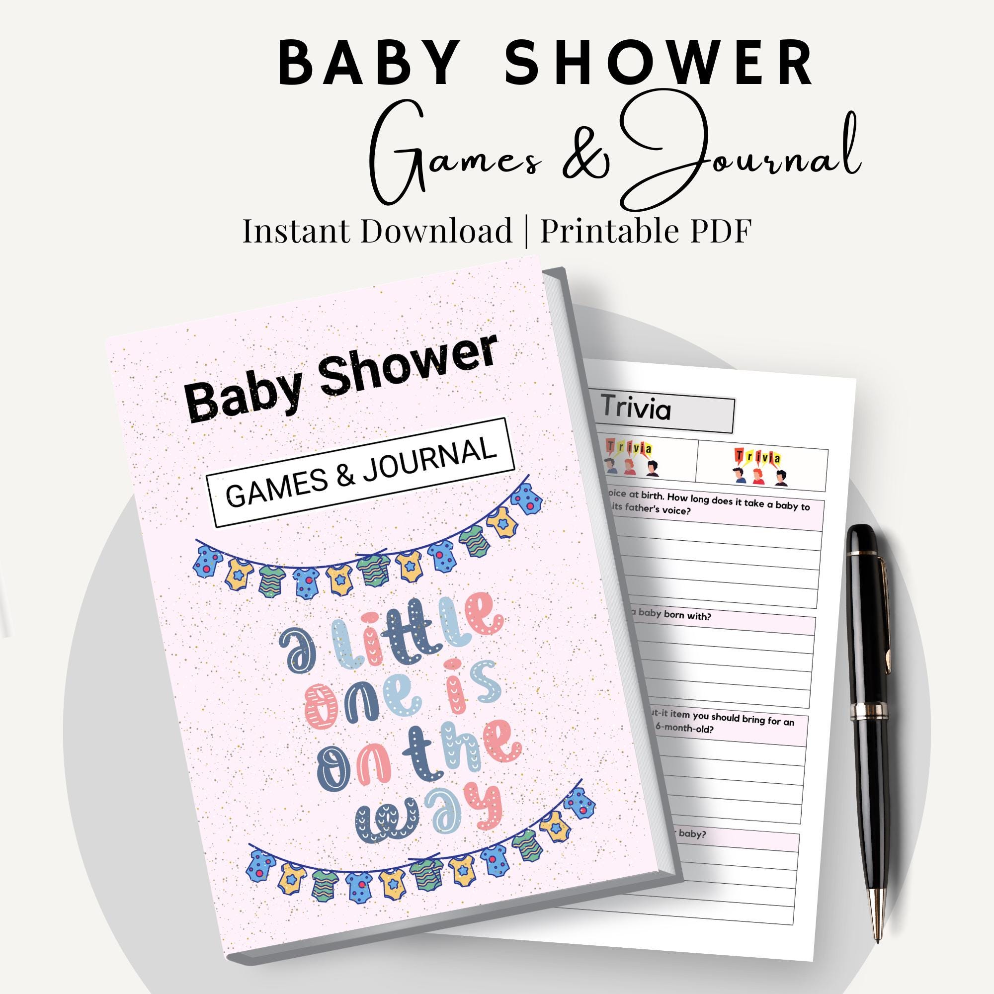 Printable Baby Shower Games and Journal | Fun Activities and Memory ...