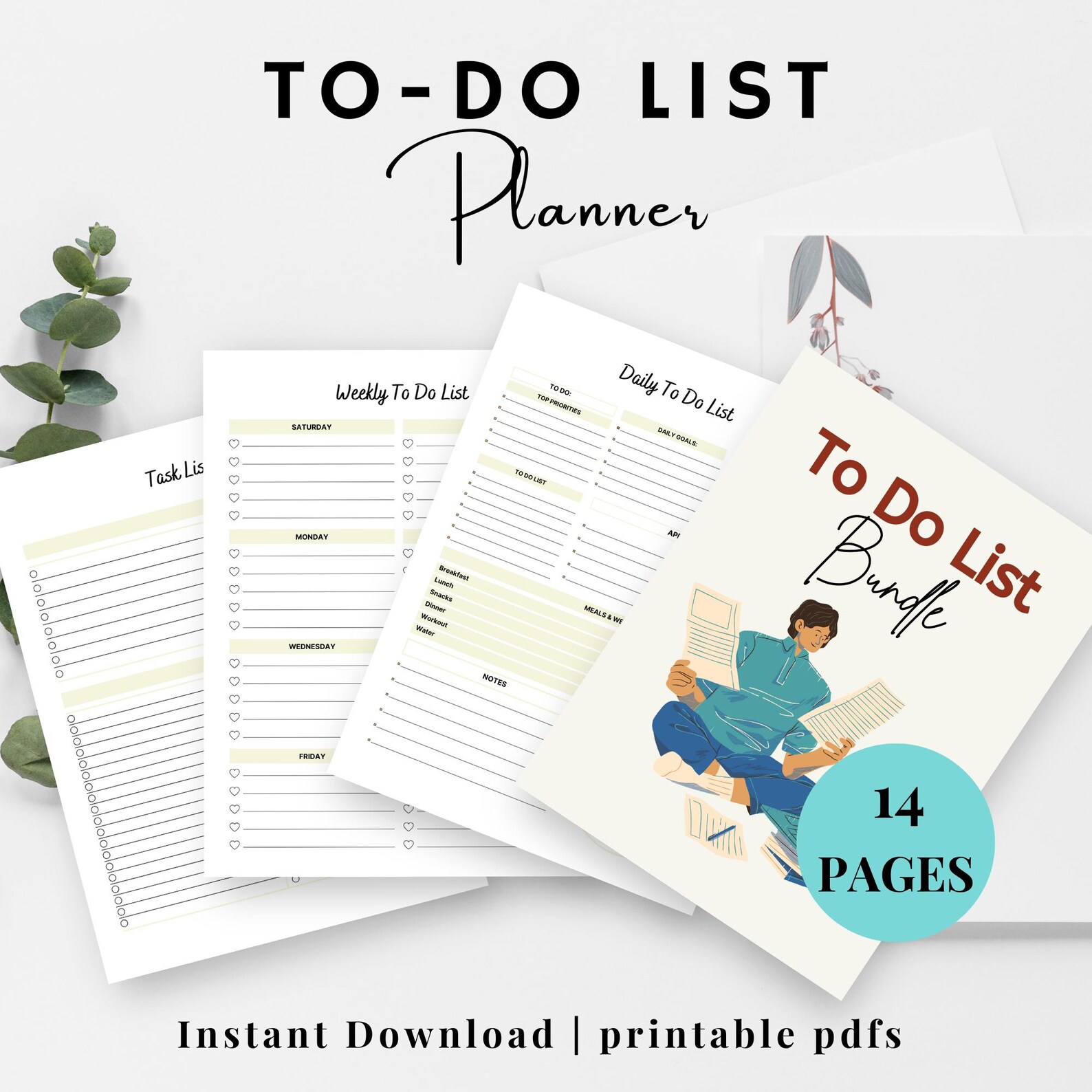Printable To-do List Bundle: Daily, Weekly, Monthly Task Organizer ...