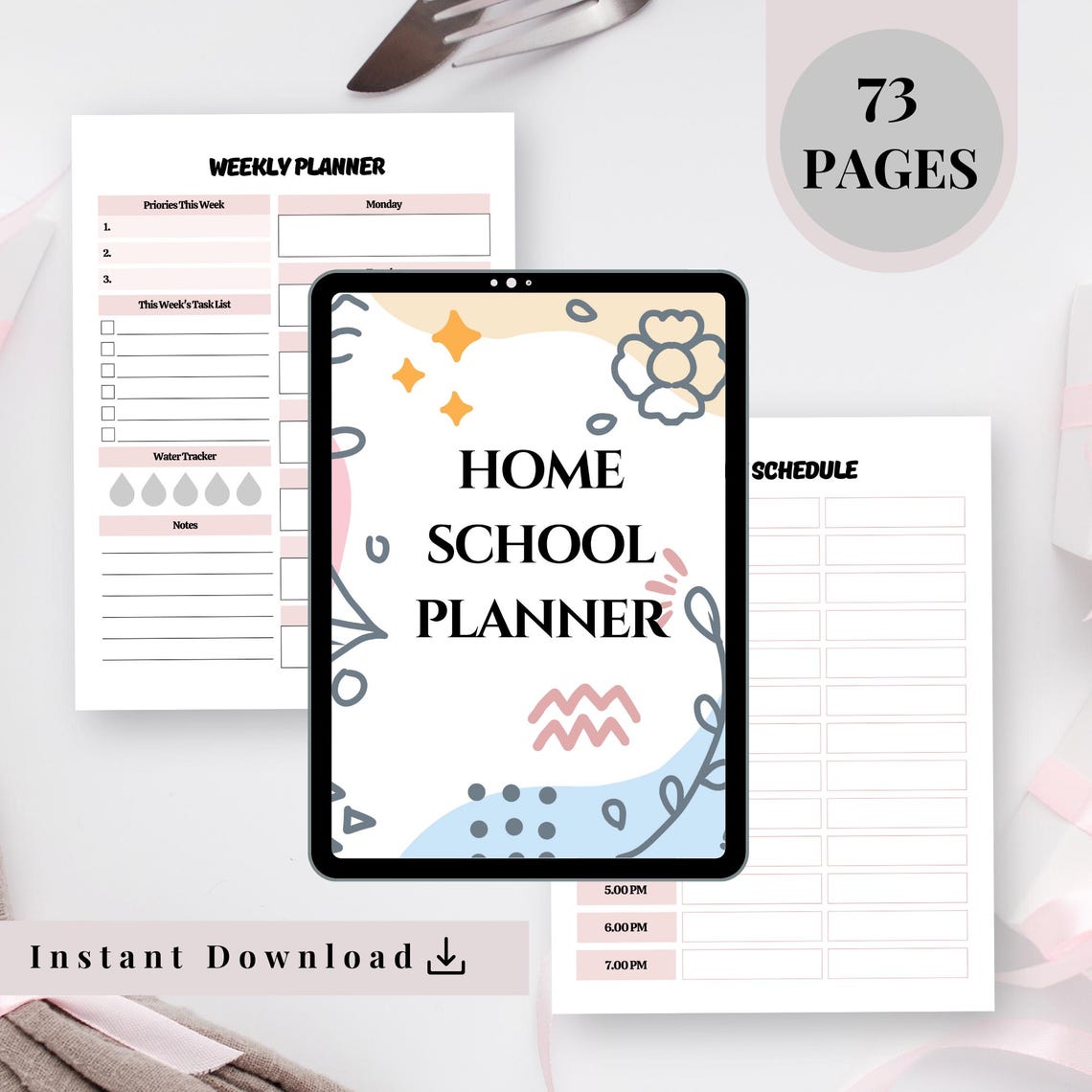 Printable Homeschool Planner: Lesson Plan & Attendance Tracker (digital ...