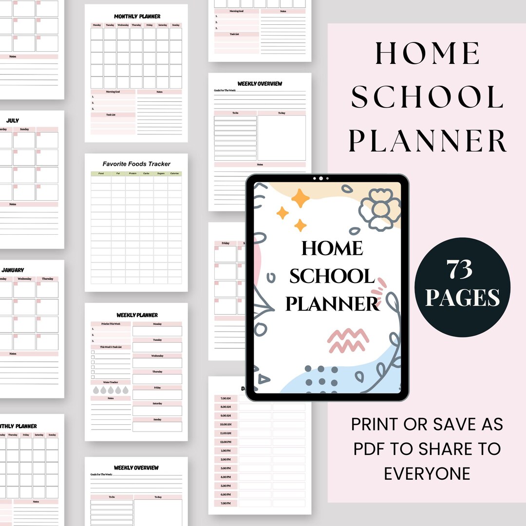 Printable Homeschool Planner | Lesson Plan & Attendance Tracker | Daily ...