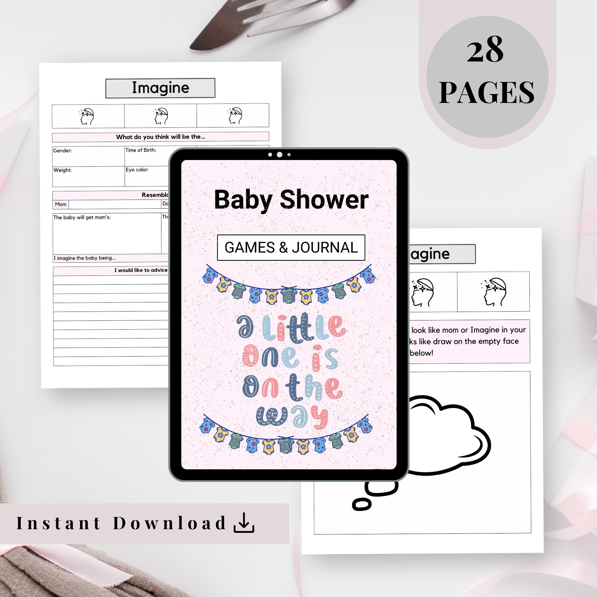 Printable Baby Shower Games and Journal | Fun Activities and Memory ...
