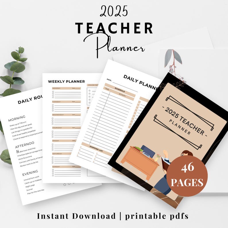 2025 Teacher Planner | Printable Lesson Plan Organizer, Attendance ...