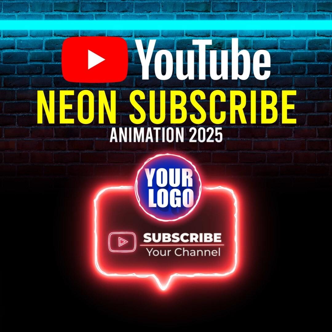 Personalized Neon Animated Youtube Subscribe Animation Lower Thirds ...