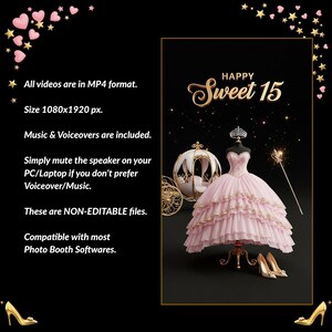 Sweet 15 Quinceañera Photo Booth Animations Vertical Portrait | Touch ...